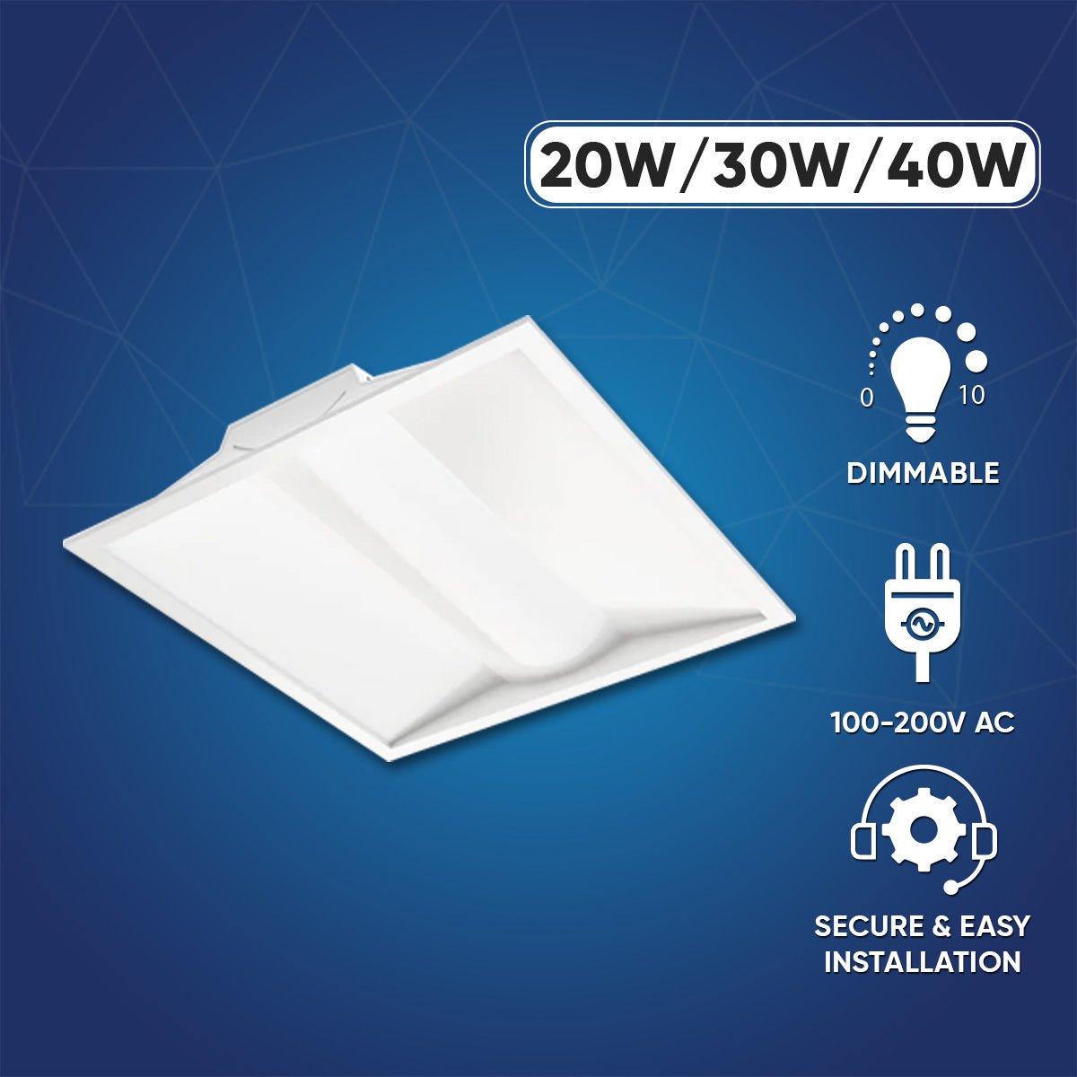 LED Center Basket Troffers 2X2 30W 5000K Dimmable - LEDMyplace ...