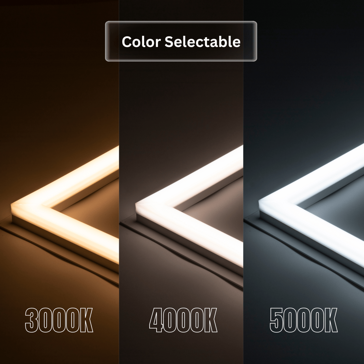 2 ft. x 2 ft. LED T-Bar Panel Light, 20W/30W/40W Wattage adjustable, 3 ...