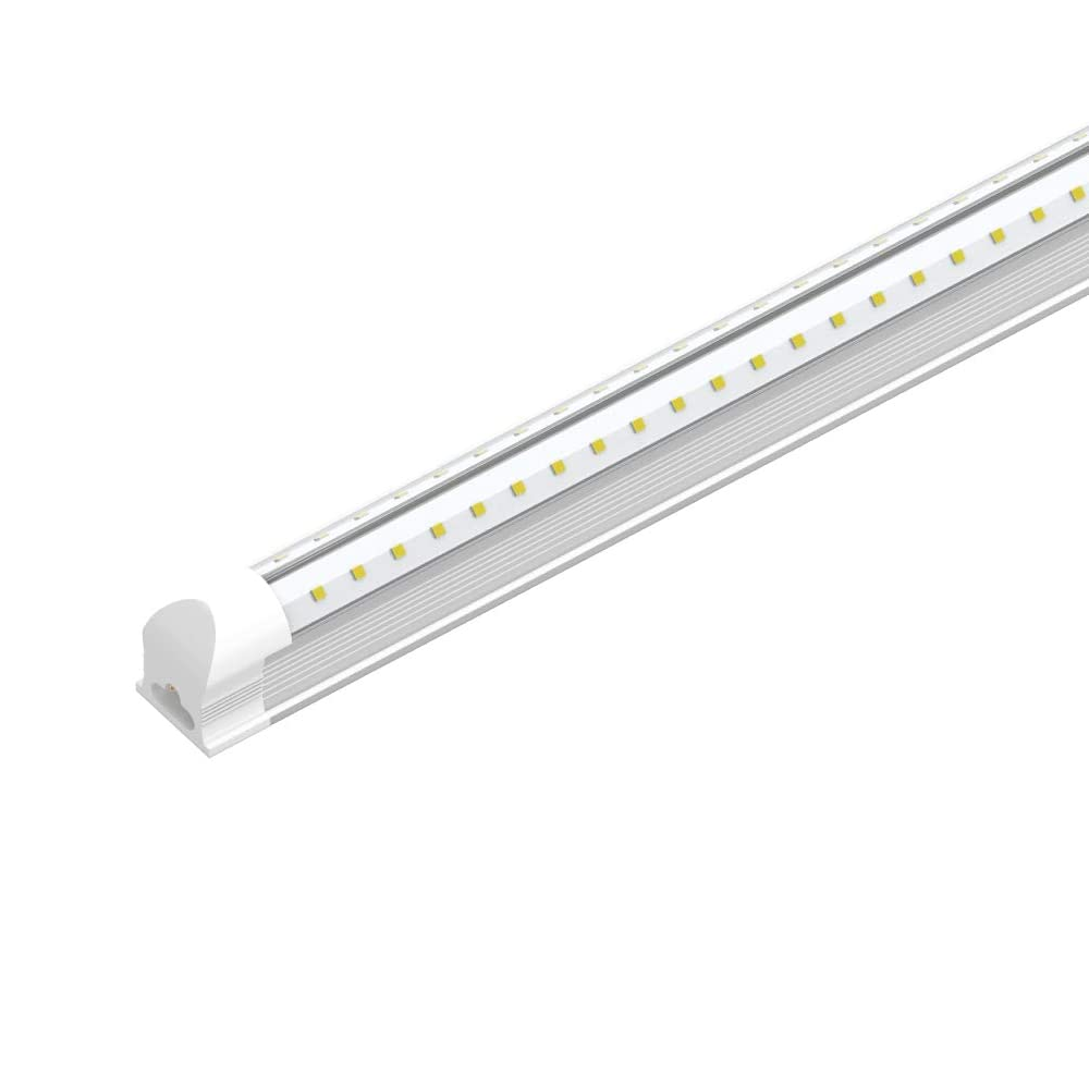 60W Integrated V Shape LED Tube, 8ft, 7200 Lumens 5000K Clear, Linkabl ...